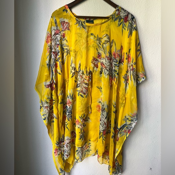 Sunflower | Swim | Sunflower Flowered Print Yellow Beach Swimsuit Cover ...